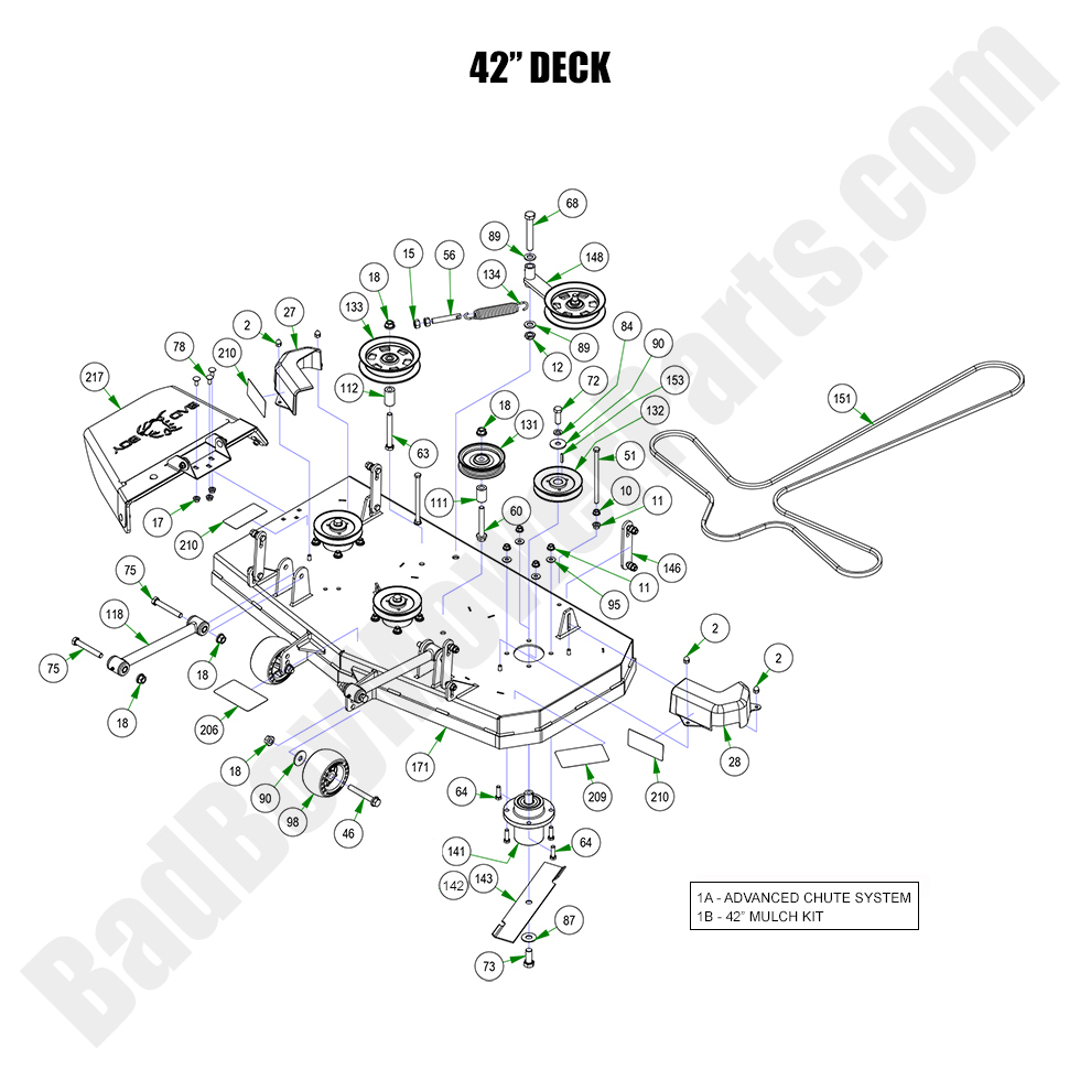Bad Boy Mower Parts Diagram|2023|MZ Rambler|42" Deck