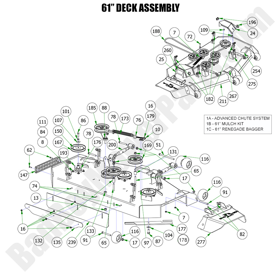 Bad Boy Mower Parts Diagram|2023|Renegade - Gas|61" Deck