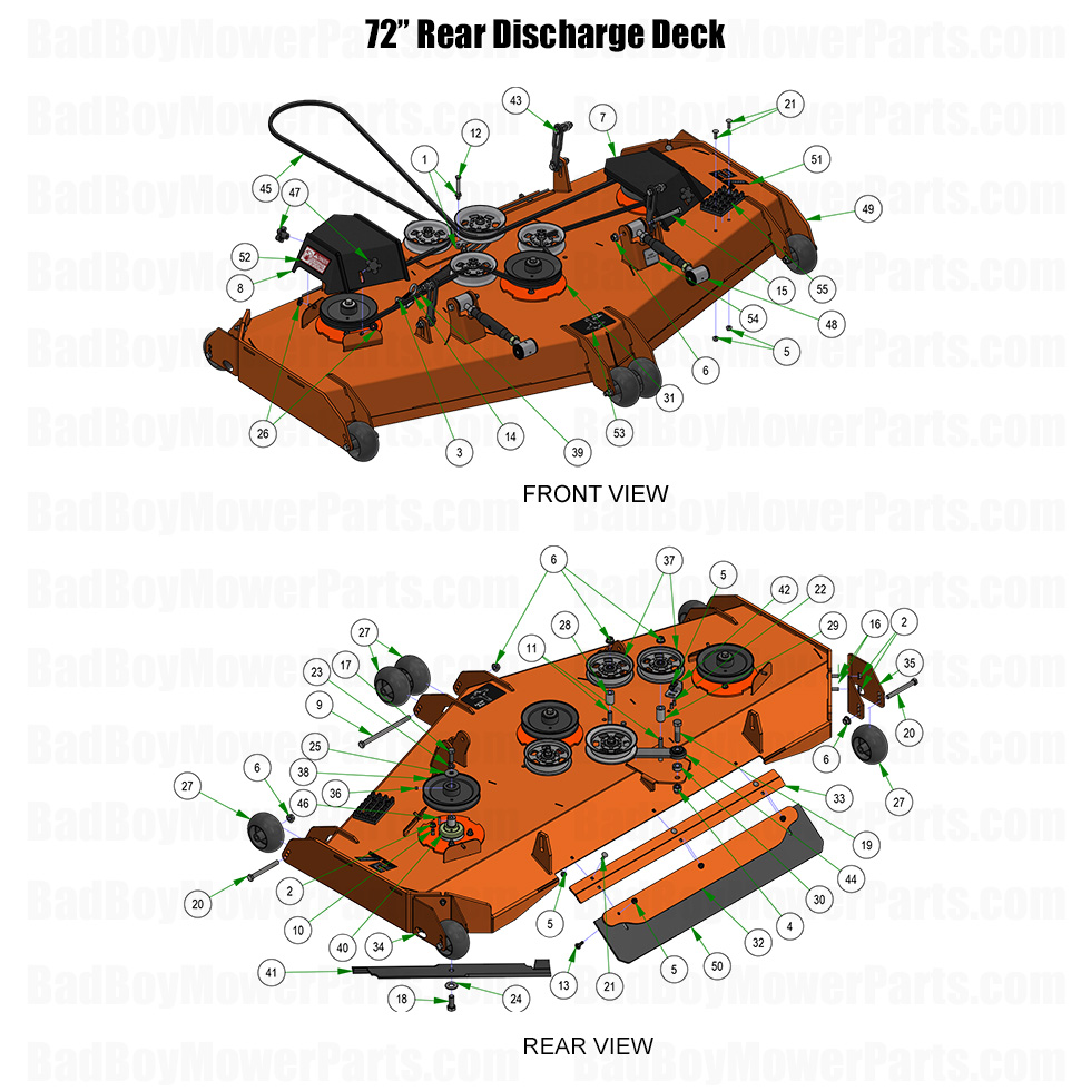 Bad Boy Mower Parts Diagram|2025|Rogue|72" Rear Discharge Deck