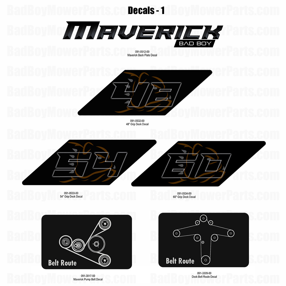 Bad Boy Mower Parts Diagram|2025|Maverick|Decals - 1