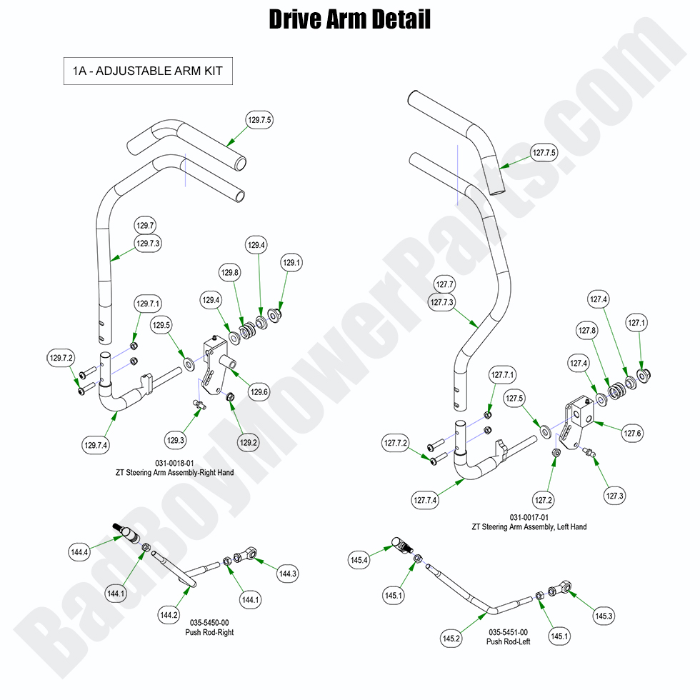 Bad Boy Mower Parts Lookup|2023|ZT Elite|Drive Arm Detail