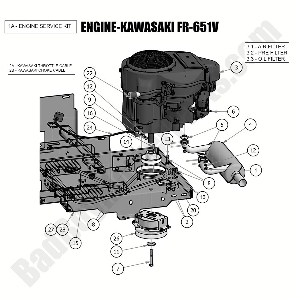Bad Boy Mower Parts Diagram|2019|MZ & MZ Magnum|Kawasaki FR651V
