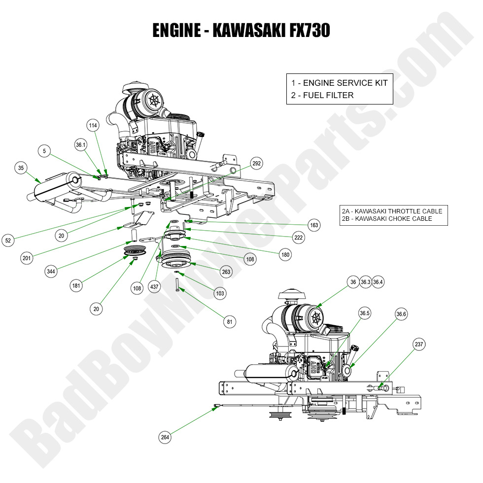 Bad Boy Mower Parts Diagram|2023|Revolt|Kawasaki FX730V