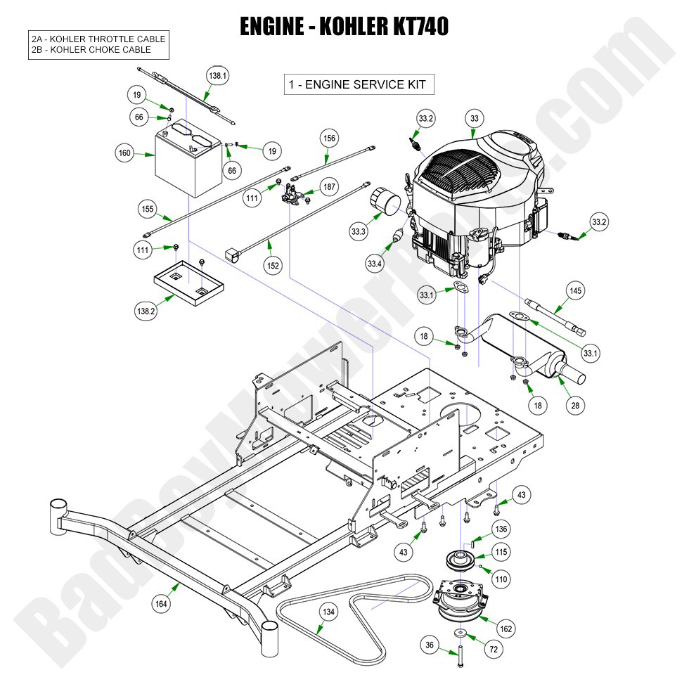 Bad Boy Mower Parts Diagram|2023|ZT Avenger|Kohler KT740