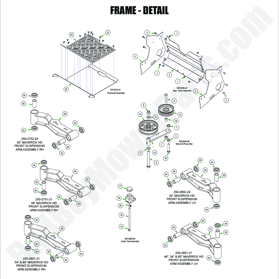 Bad Boy Mower Parts Diagram|2024|Maverick HD|Frame - Detail