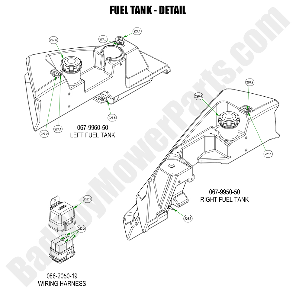 Bad Boy Mower Parts Diagram|2023|Rogue|Fuel Tank - Detail