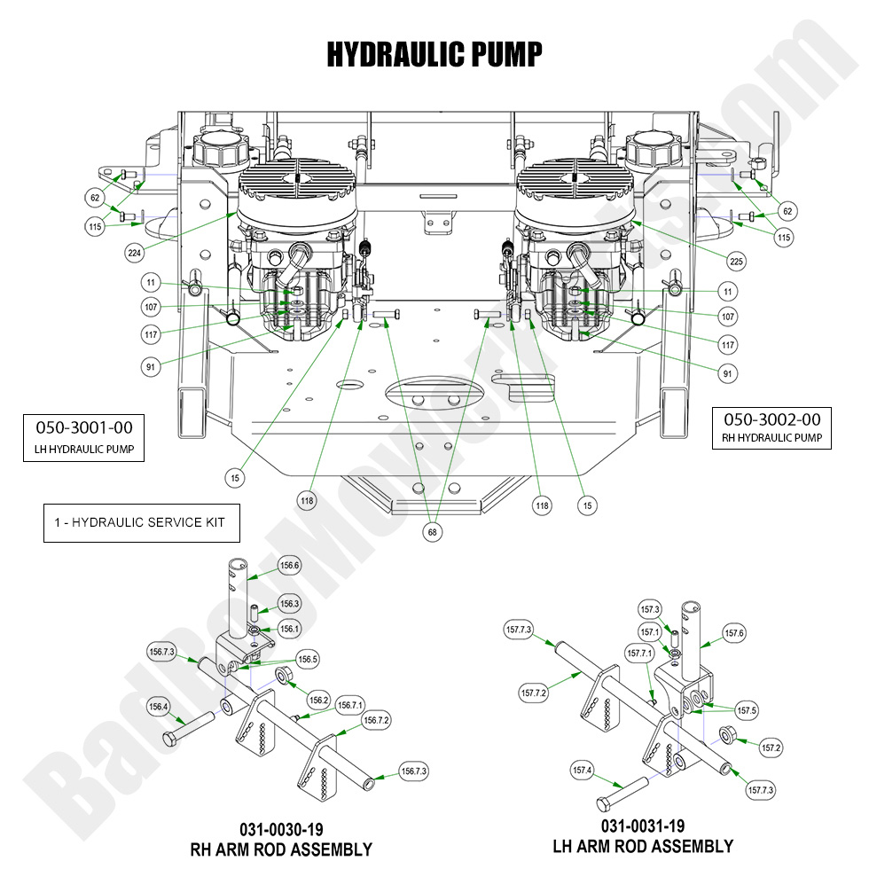 Bad Boy Mower Parts Lookup|2023|Rogue|Hydraulic Pump