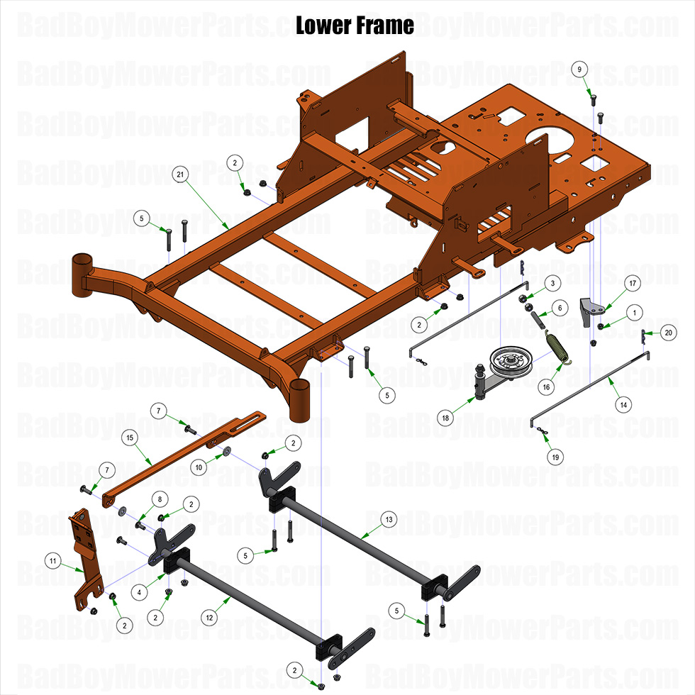 Bad Boy Mower Parts Diagram|2025|MZ Rambler|Lower Frame