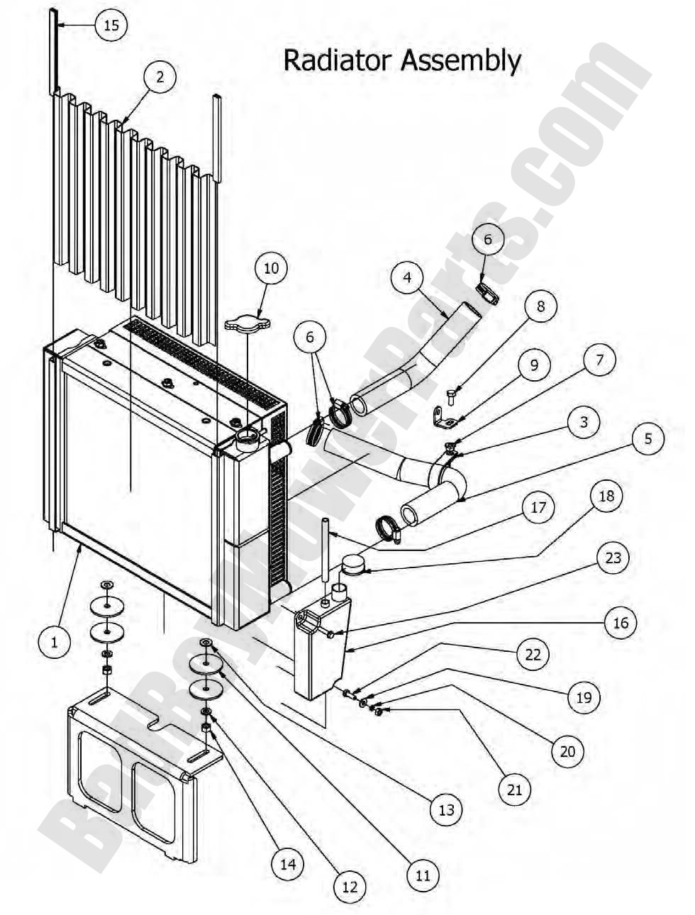 Bad Boy Mower Parts Diagram|2016|Diesel 1100cc|Radiator